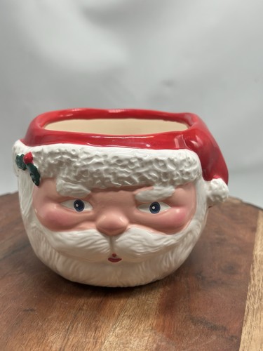 Vintage RUSS Santa Claus Christmas Candy Bowl Trinket Tree Ceramic | eBay
