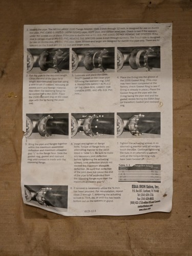 EBAA IRON 8" MEGAFLANGE RESTRAINED FLANGE ADAPTER SERIES 2100 | eBay