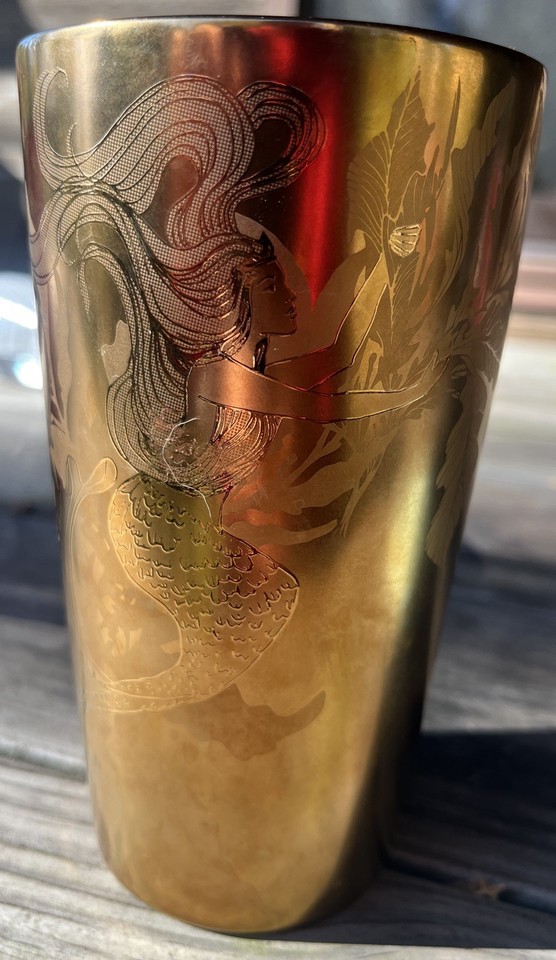 STARBUCKS 2022 HOLIDAY COPPER GOLD METALLIC 12 0Z SIREN MERMAID CERAMIC ...