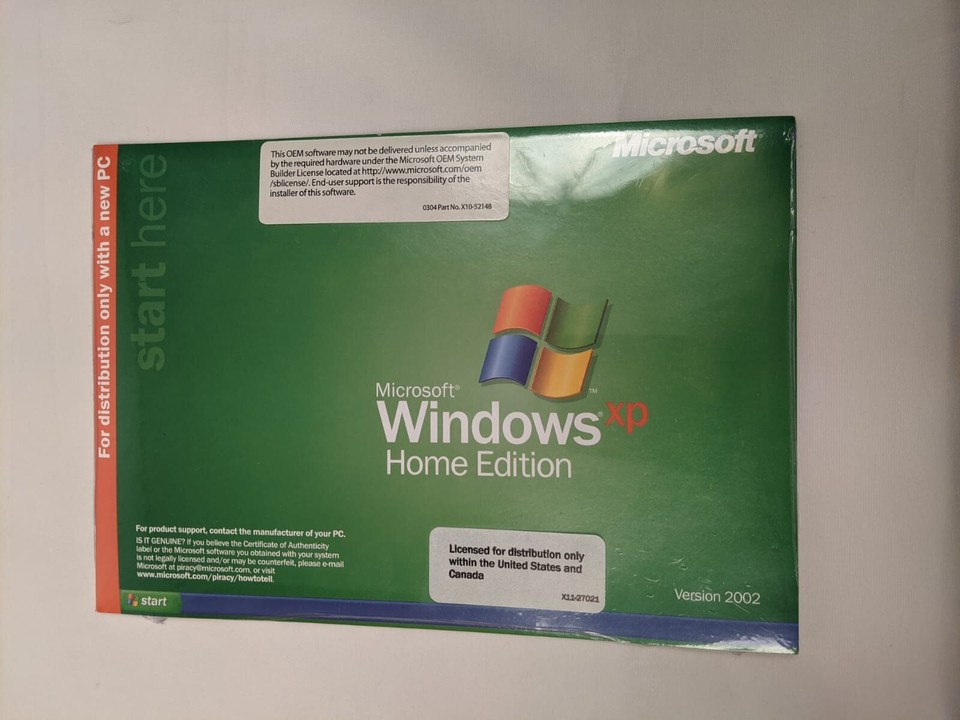 MICROSOFT WINDOWS XP HOME FULL w/SP2 OPERATING SYSTEM OS MS WIN =NEW ...