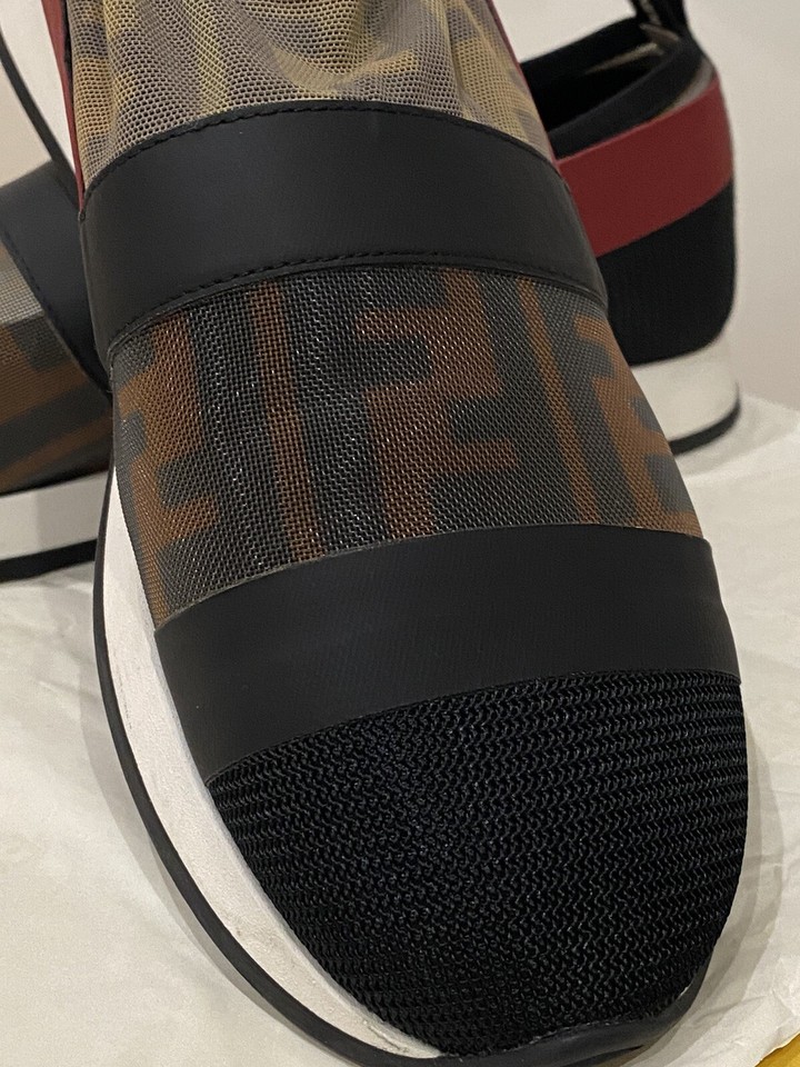 FENDI Mesh Zucca FF Logo Womens Sneakers Black Authentic | eBay