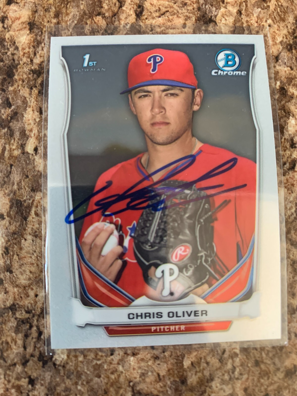 Chris Oliver Signed 2014 Bowman Draft Chrome Rc Auto Philadelphia ...