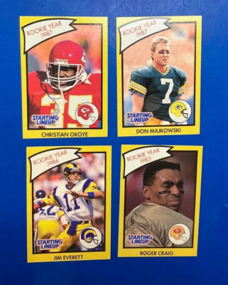 1990 Starting Lineup 4 Cards NM+ W/Jim Everett , Roger Craig"Rookie ...