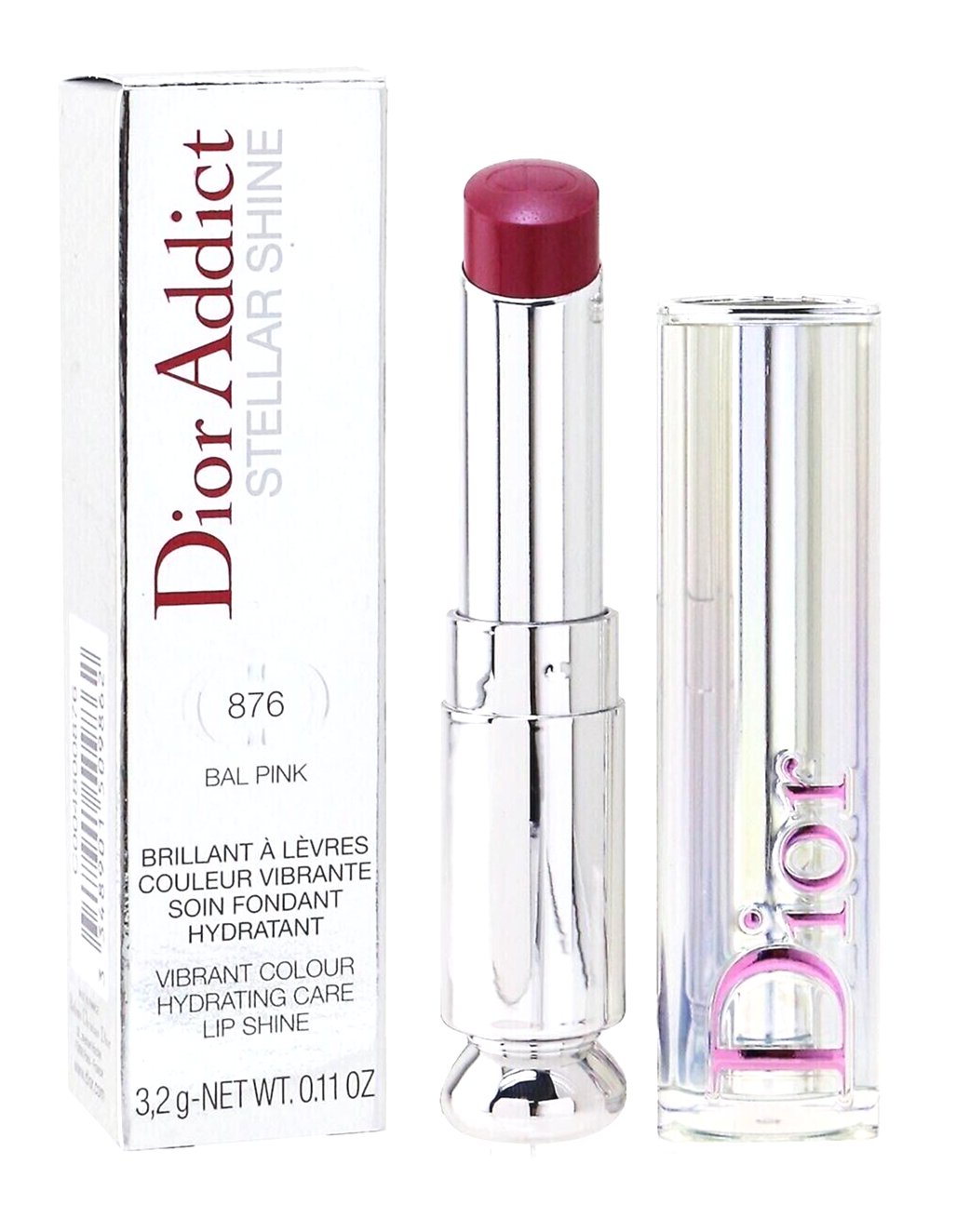 DIOR ADDICT STELLAR HYDRATING CARE LIP SHINE 876 BAL PINK 3.2G FREE UK ...
