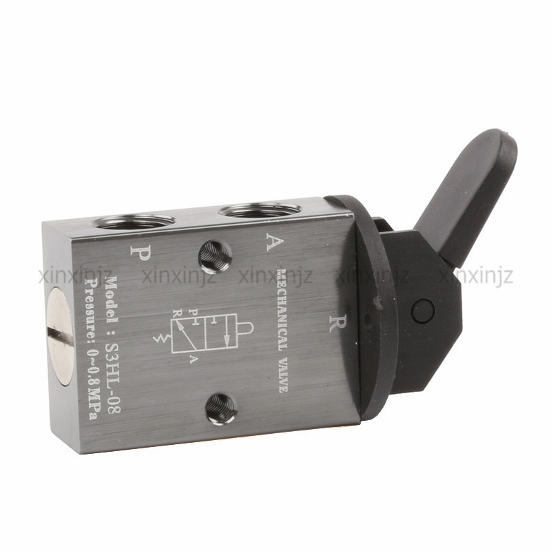 S3HL-08 2 Position 3 Way Manual Handle Control Pneumatic Mechanical ...
