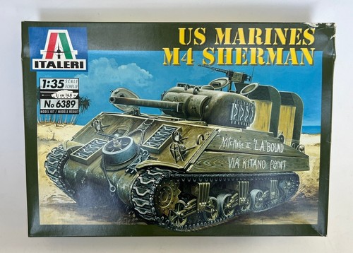 1/35 Italeri US Marines M4 Sherman No 6389 OPEN BOX ( Parts Missing) | eBay