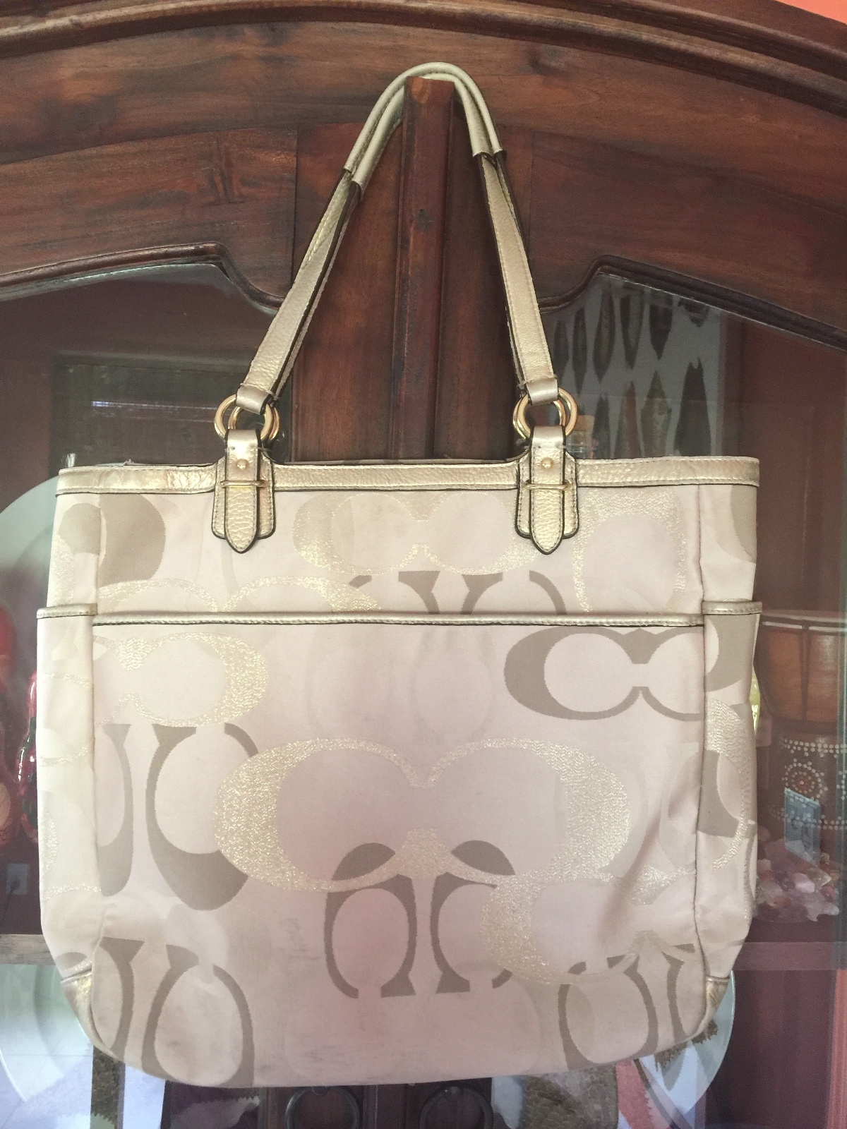 COACH GOLD METALLIC LARGE HANDBAG PURSE GORGEOUS NETU… - Gem