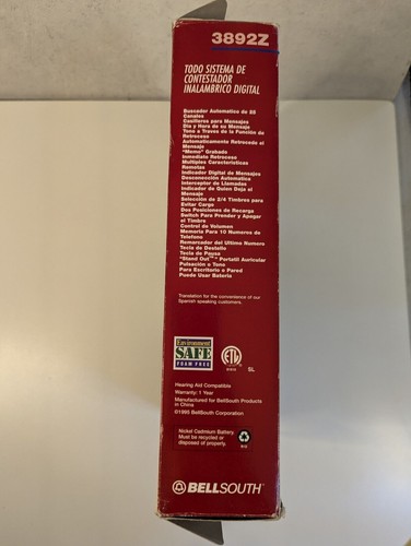 BellSouth 25 Channel Cordless All Digital Answering System 3892Z | eBay