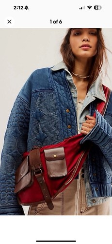Free People Blue Ridge Sling Bag Buckle Leather Brown Red BOHO ...