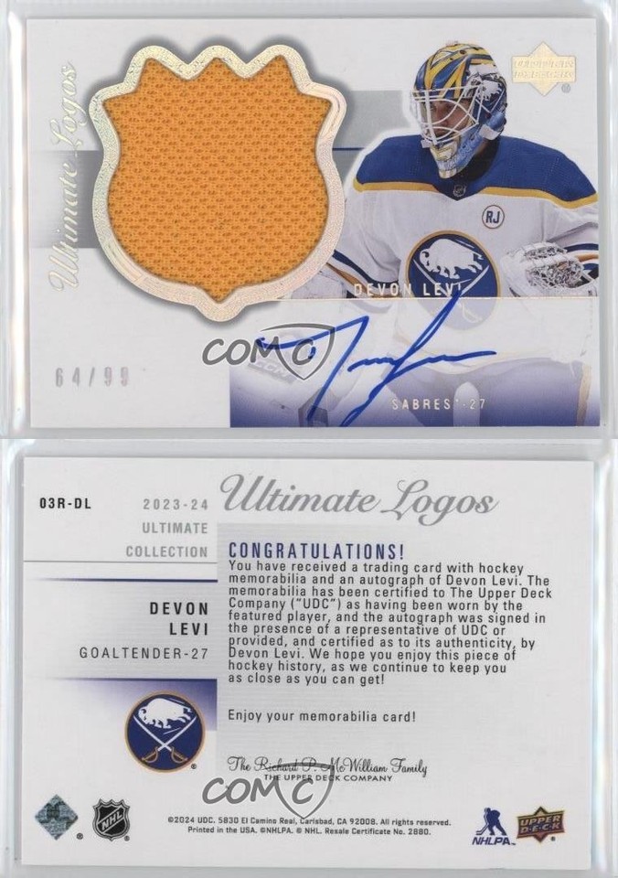 2023 Ultimate Collection 2003-04 Signatures Rookies 64/99 Devon Levi ...