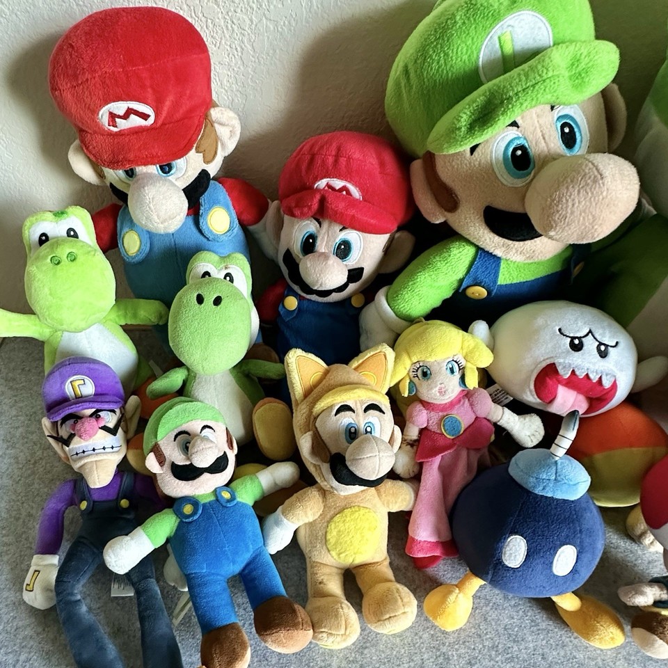 Nintendo Mario Bros Luigi Plush Stuffed Yoshi Kong Wario Peach Ghost ...