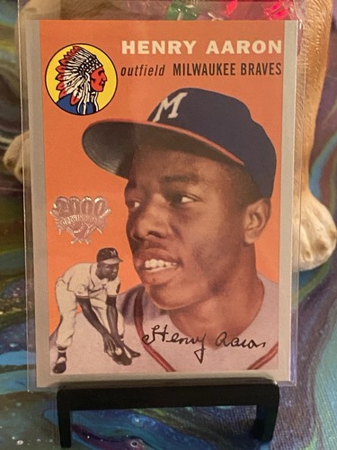 2000 Topps Opening Day Baseball Hank Aaron Reprint Rookie #128 Braves ...