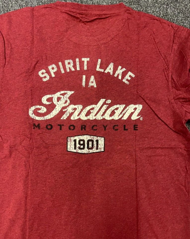 Indian Motorcycle Men's Short Sleeve Red Pocket T-Shirt L | eBay UK