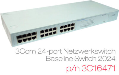 24x 24-PORT 10/00 Switch 3Com Baseline Lnetwork An Switch 2024 3C16471 ...