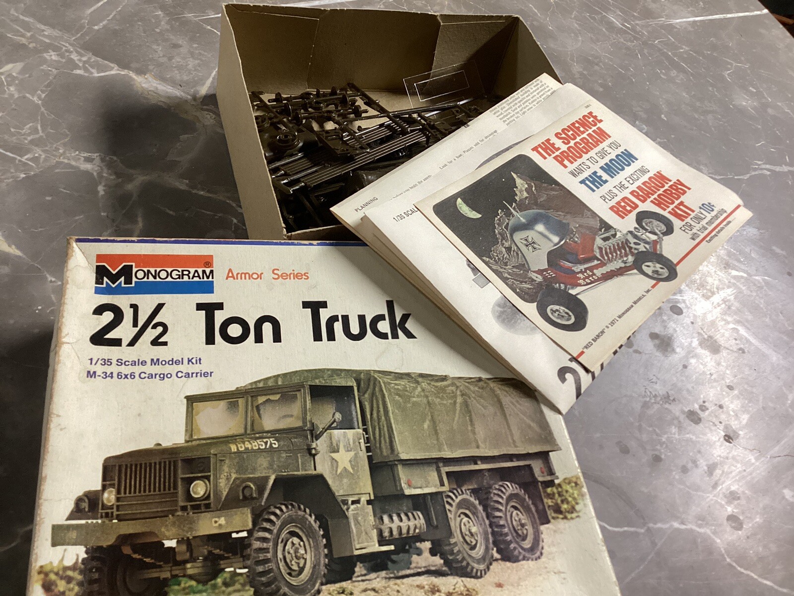 Monogram US Army M-35 Military Truck Plastic Model Kit 1972 1/35 2 1/2 ...