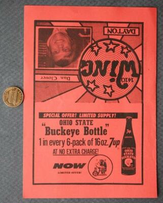 1973 Dayton WING Radio Top 40 Chart Ohio State Buckeyes 7-Up bottle ...
