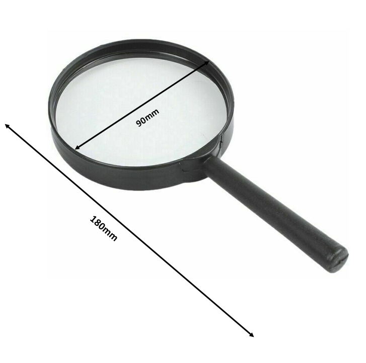 MAGNIFYING GLASS 90MM LARGE MAGNIFIER READING GLASS LENS HANDHELD UK ...