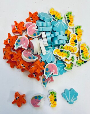 60 Sea Life Seahorse Dolphin Mini Erasers Teacher Supply Sorting Math ...