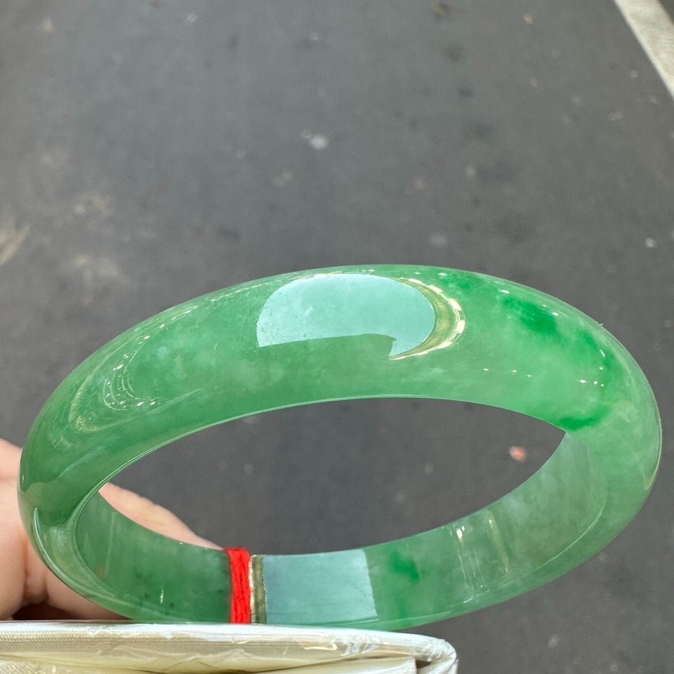 Real Natural AAA Ice Green Myanmar Jade jadeite bracelets bangle 58MM ...