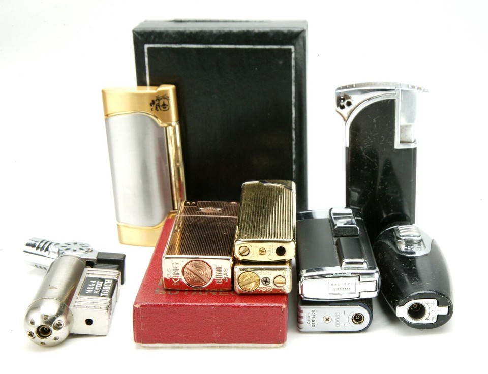 Nine Refillable Butane Cigarette Lighters: Colibri, King, Torch. For ...