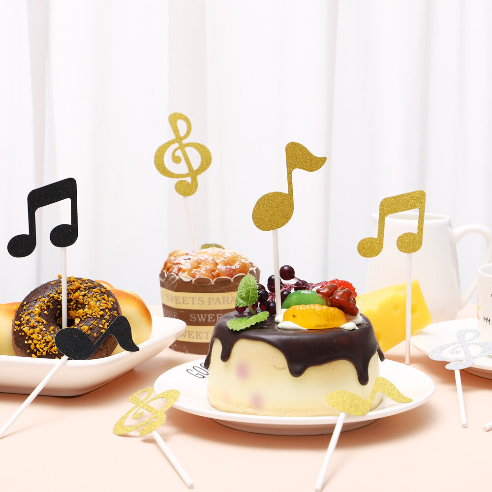 18 Pcs Art Music Cake Topper Notes Cupcake Toppers Fruitcakes | eBay