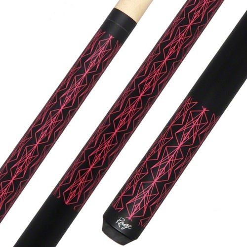Rage RG111 Two-Piece Billiards Pool Cue Stick Black w/ Magenta graphics ...