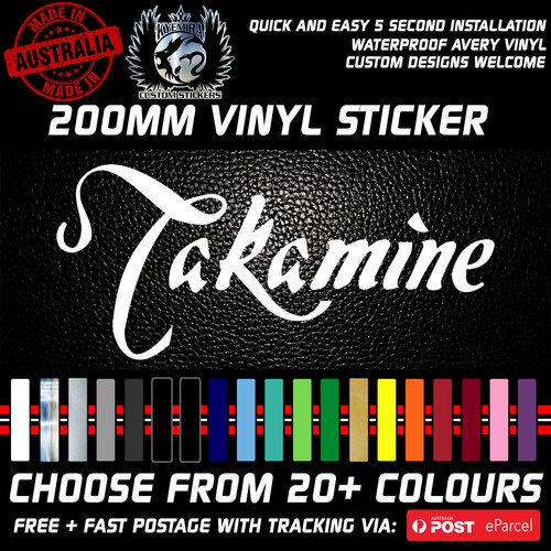 Takamine Guitars vinyl Sticker only Decal 200mm wide Multiple colours ...