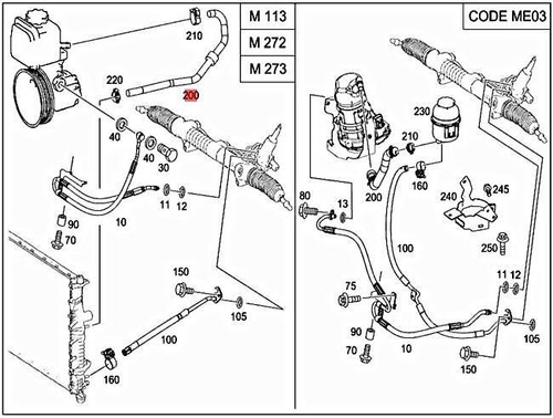 Genuine MERCEDES W164 X164 GL-CLASS X164 M-CLASS W164 Hose 1644660381 ...