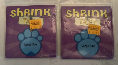 (2) SHRINK TAGS LARGE PET, Large PET - LARGE PAW PERSONALIZED ID COLLAR ...