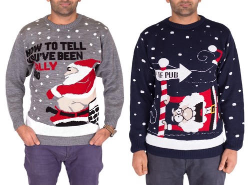 Mens Unisex Christmas Jumper Xmas Really Bad Sweater Santa Novelty ...