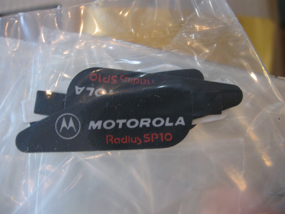 OEM LOT 4 Genuine Motorola Radio front Label Sticker Radius SP10 Red ...