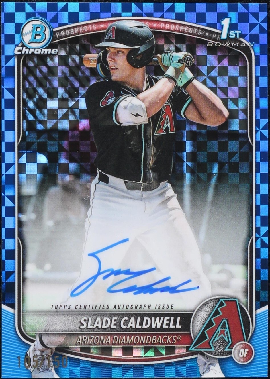 2025 Bowman - Chrome Prospect Autographs Slade Caldwell #CPA-SC Blue X ...