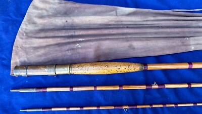 Vintage 3 Section Split Cane Fly Fishing Rod 10' 6" with Bag. | eBay UK