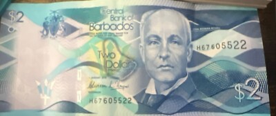 BARBADOS $2 Dollars 2018, Brand New Polymer Banknote, UNC Grade | eBay