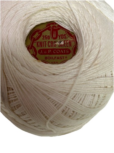 VTG J&P Coats Knit-Cro-Sheen Crochet Thread Off-White Color Boilfast ...