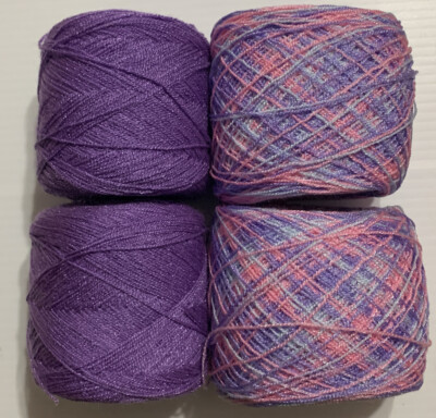 Crystal Hilo Lace. Colors 41 & 138. Acrylic/Rayon. 900 yards 1 set of 4 ...