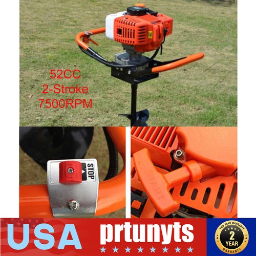 52CC 2-Stroke 7500RPM Gas Powered Earth Auger Digging Machine Post Hole ...