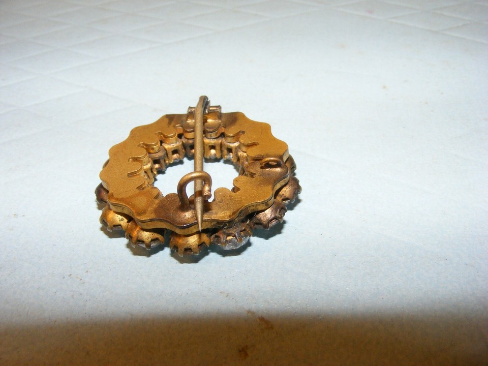 VICTORIAN BROOCH PASTE PIN DOUBLE CIRCLE TUBE HINGE VINTAGE JEWELRY 1 ...