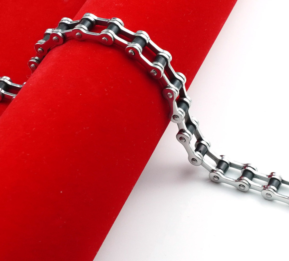 Men's Titanium Stainless Steel Bicycle Bike Link Chain Silver Biker ...