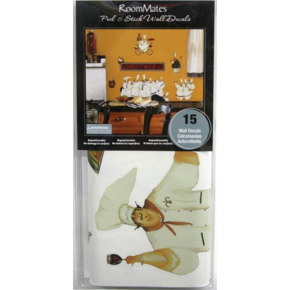 Italian Fat Chefs Wall Decals Kitchen Chef Stickers Cooking Cafe ...