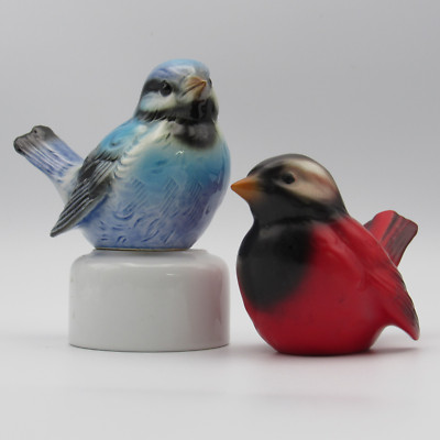 Goebel CV-73 Bird Duo (2), W. Germany, Blue Jay & Cardinal, 2 1/2" h ...