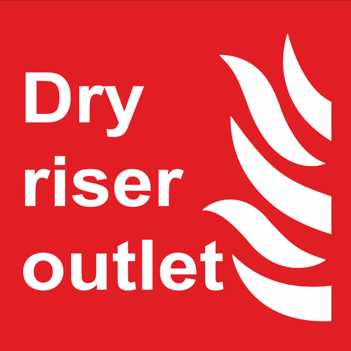 Fire Equipment Dry Riser Outlet Sign Adhesive External Grade Sticker ...