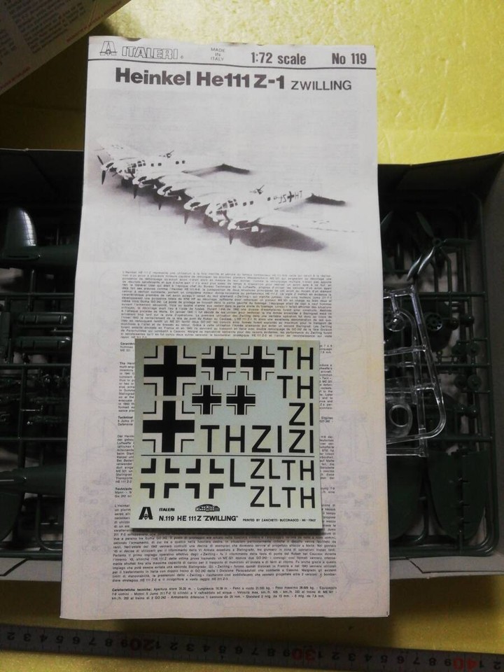 Sky 1/72 Italeri He 111 Z1 Zwilling Giant Glider Towing Machine No ...