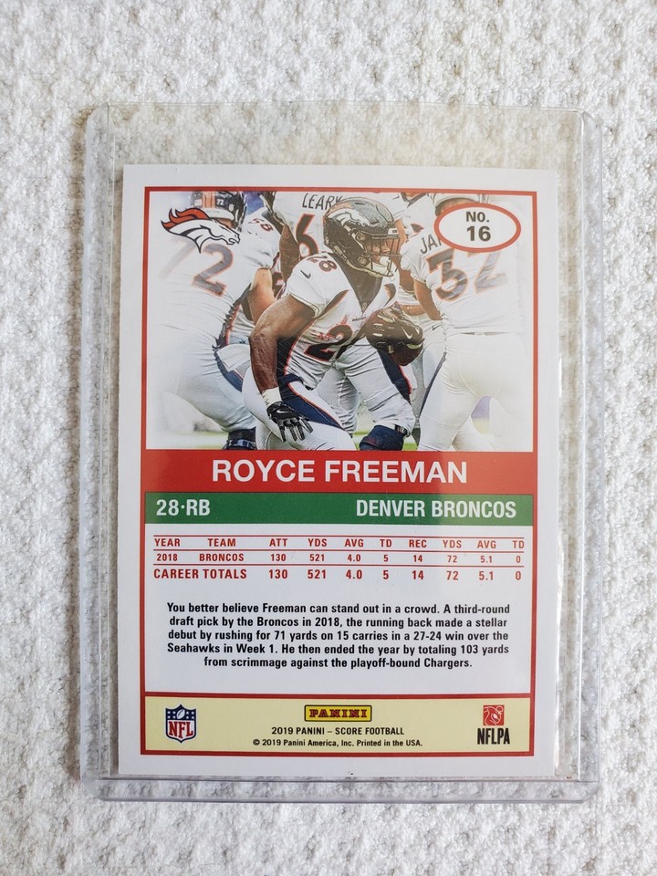 Royce Freeman Gold Zone 24/50 Score Football 2019 | eBay