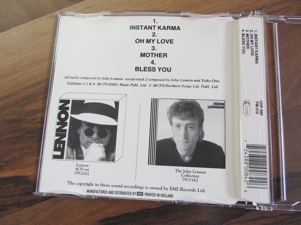 beatles JOHN LENNON Instant Karma OOP 1992 HOLLAND CD single | eBay