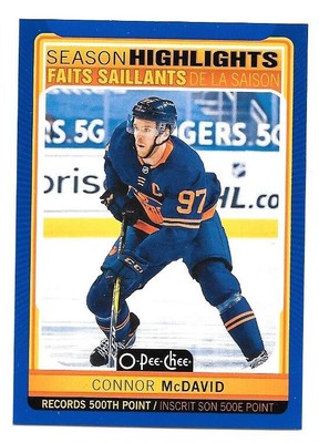 CONNOR McDAVID 2021-22 O-PEE-CHEE BLUE BORDER #599 EDMONTON OILERS | eBay