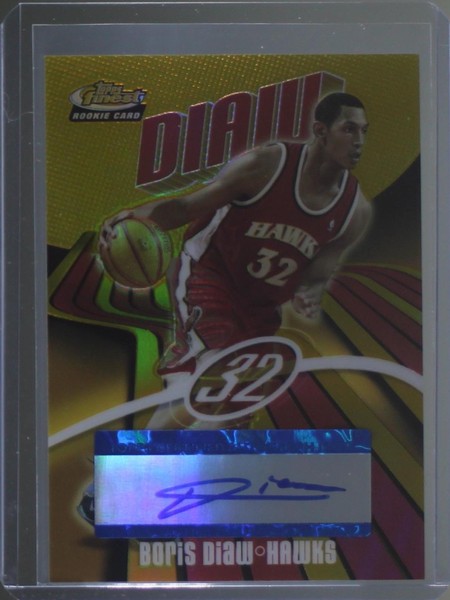 2003-04 Topps Finest - Rookie Autograph Gold Refractor #144 Boris Diaw ...