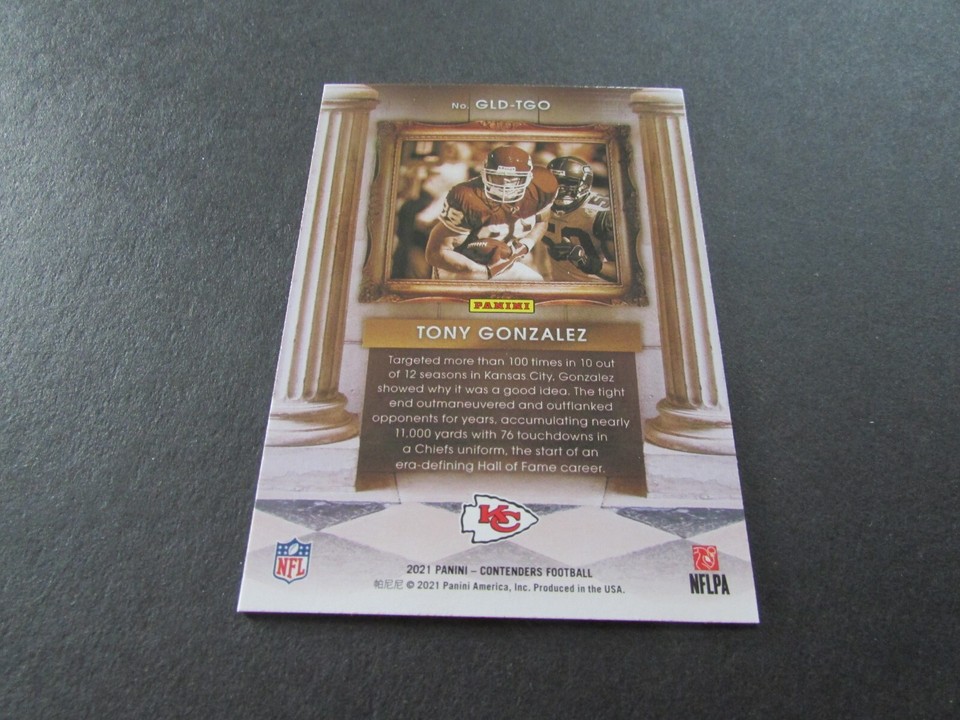 2021 Contenders Football Tony Gonzalez Gladiators Card #GLD-TGO Ruby ...
