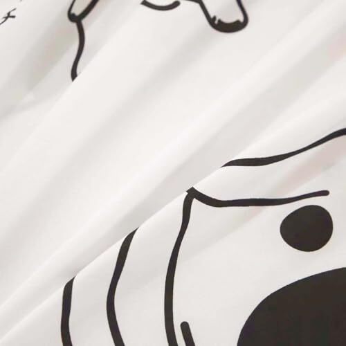 4PCSs Bedding Sheets Size White with Cartoon Print Sheet Set Included ...