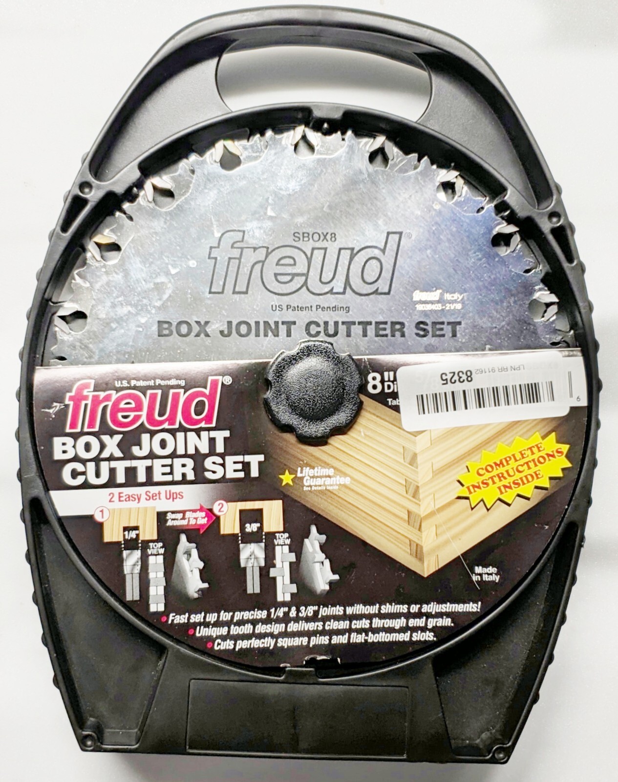 Freud- SBOX8 Box Joint Cutter Set 8-inch for precise 1/4" & 3/8" Joints ...